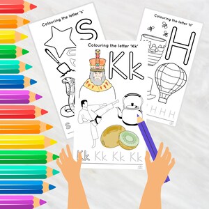 Phonics Alphabet Letter K Colouring Printable Coloring Pages A4 Toddler ...
