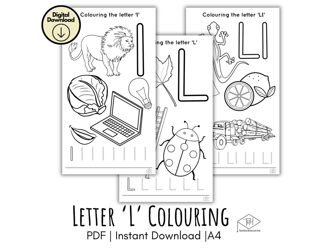 Phonics Alphabet Letter L Colouring Printable Coloring Pages - Etsy