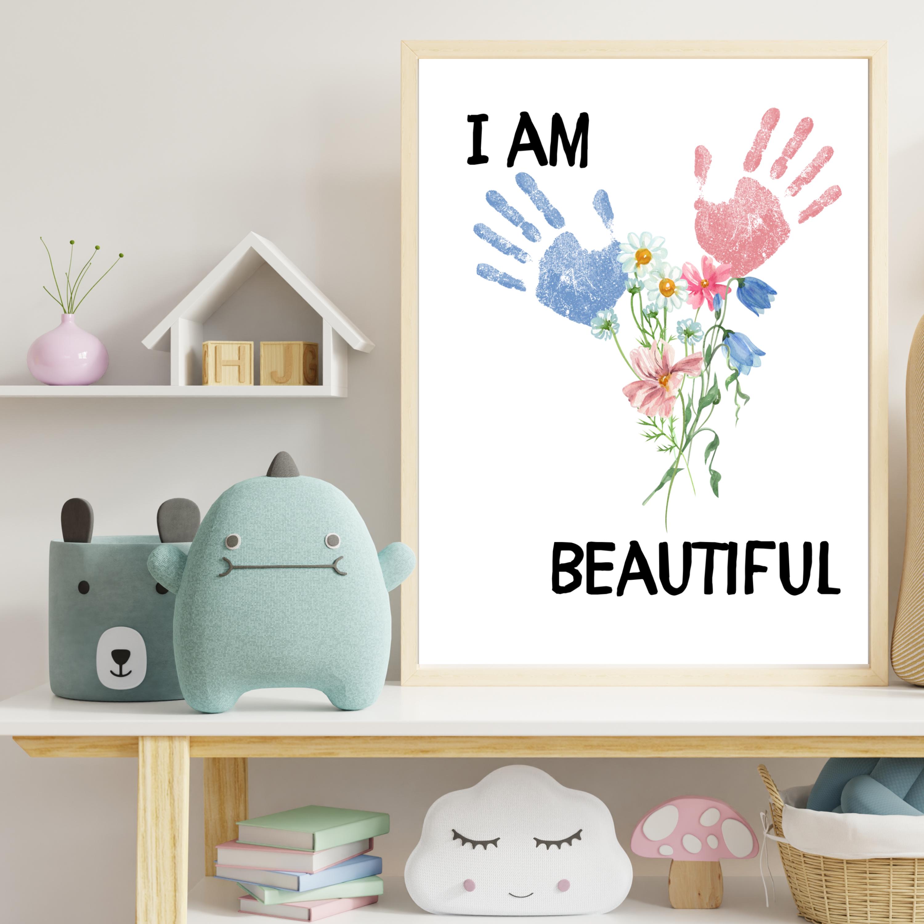 I Am Beautiful Affirmation Poster, Motivational Inspirational Wall Art ...