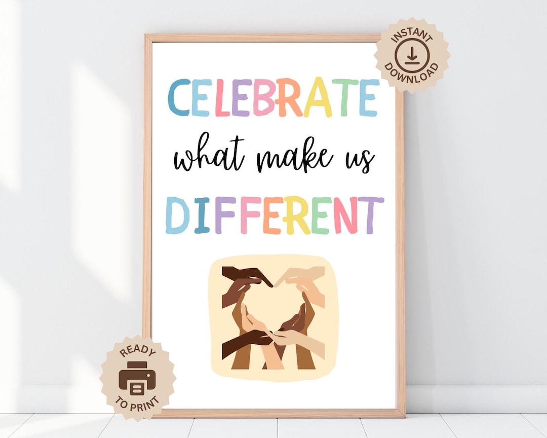 Celebrate What Makes Us Different Poster, Growth Mindset, Therapy ...