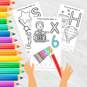 Phonics Alphabet Letter X Colouring Printable Coloring Pages - Etsy