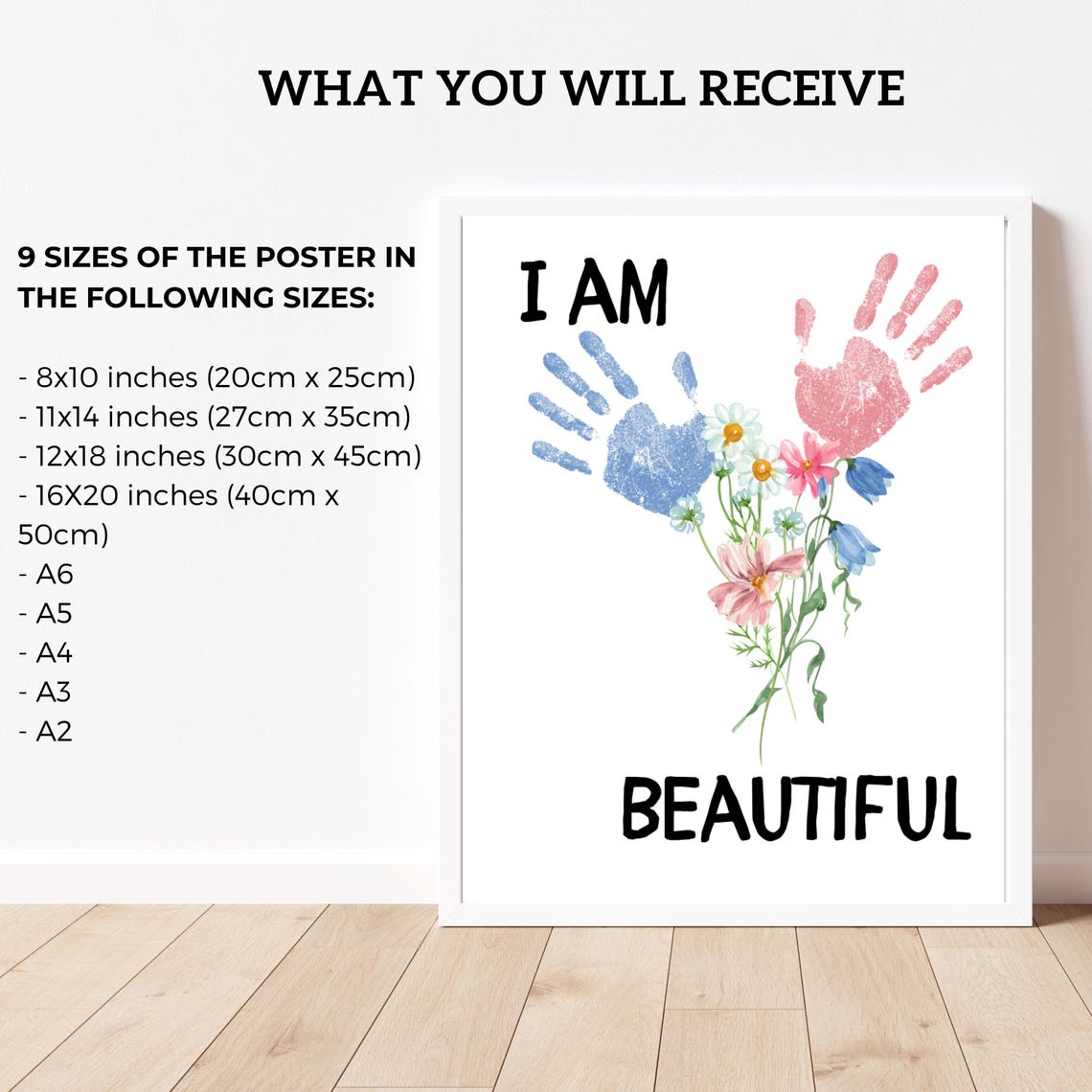I Am Beautiful Affirmation Poster, Motivational Inspirational Wall Art ...