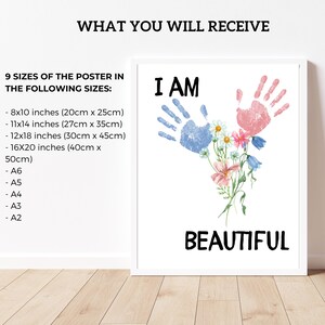 I Am Beautiful Affirmation Poster, Motivational Inspirational Wall Art ...
