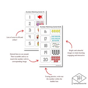 Interactive Number Matching Activity 1-20: Numbers and Images Fun ...