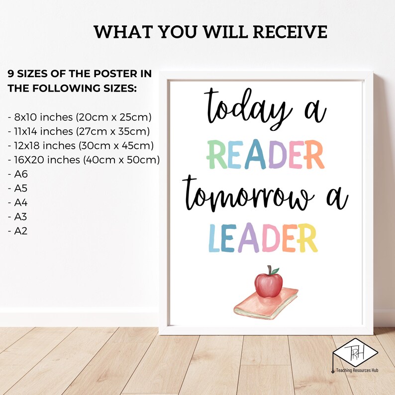 Today a Reader Tomorrow a Leader Poster, Growth Mindset, Therapy Office ...