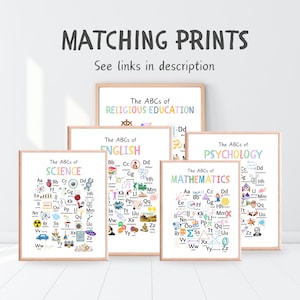 The Abcs of Science Poster, Science Teacher Wall Art Print, Science ...