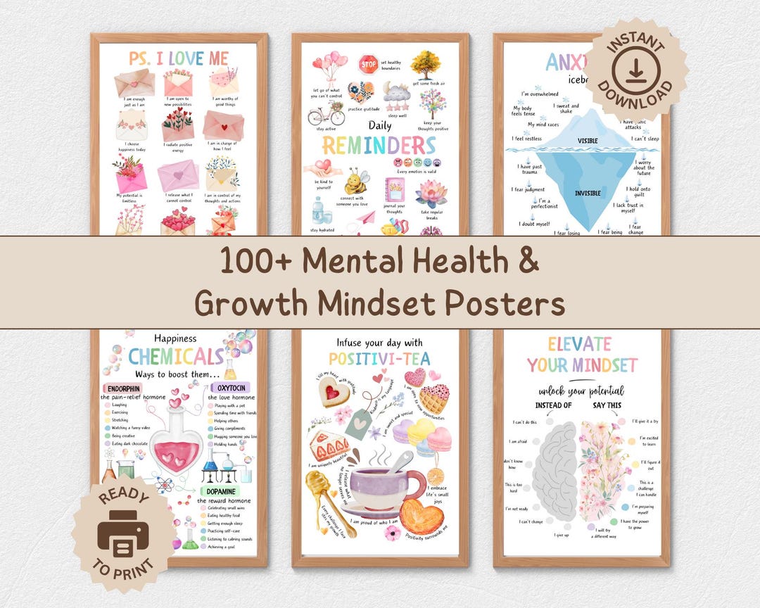 100+ Growth Mindset Posters, Feelings Wheel, Printable Educational ...