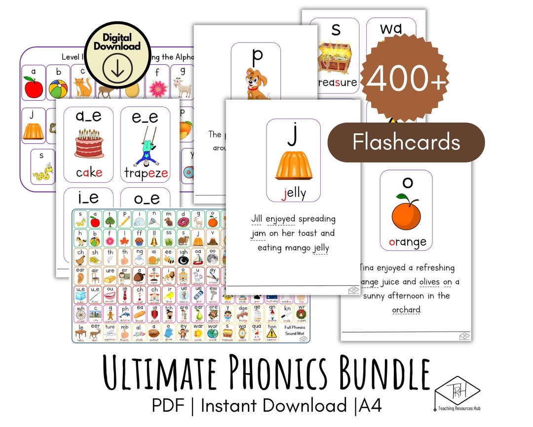 Ultimate Phonics BUNDLE Phonics Storyboards Words Flashcards, Sight Words Printable, Learn to ...