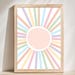 Sun Poster, Printable Playroom Posters, Boho Montessori Classroom Decor ...