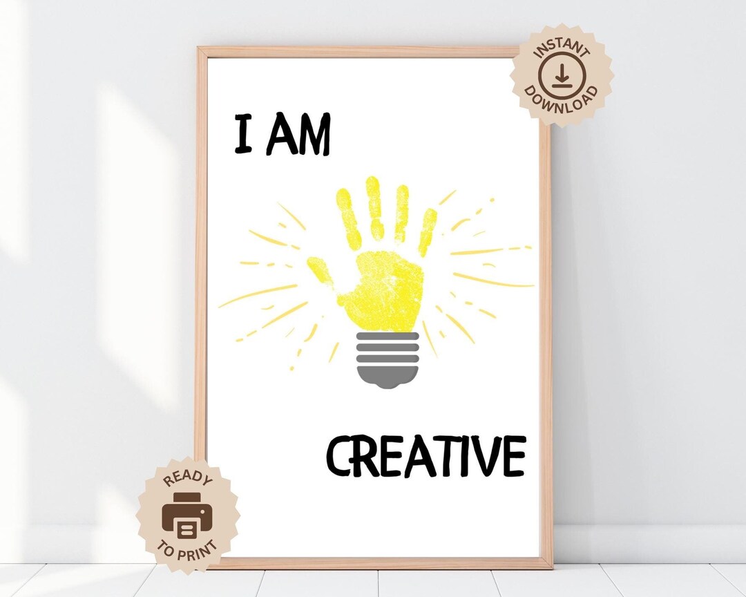 I Am Creative Affirmation Poster, motivierende, inspirierende Wandkunst ...