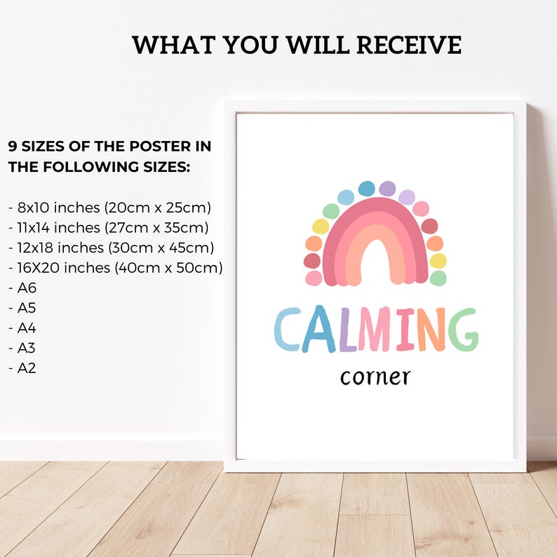 Calming Corner Poster, Classroom Decor Printable, Mental Health Poster ...