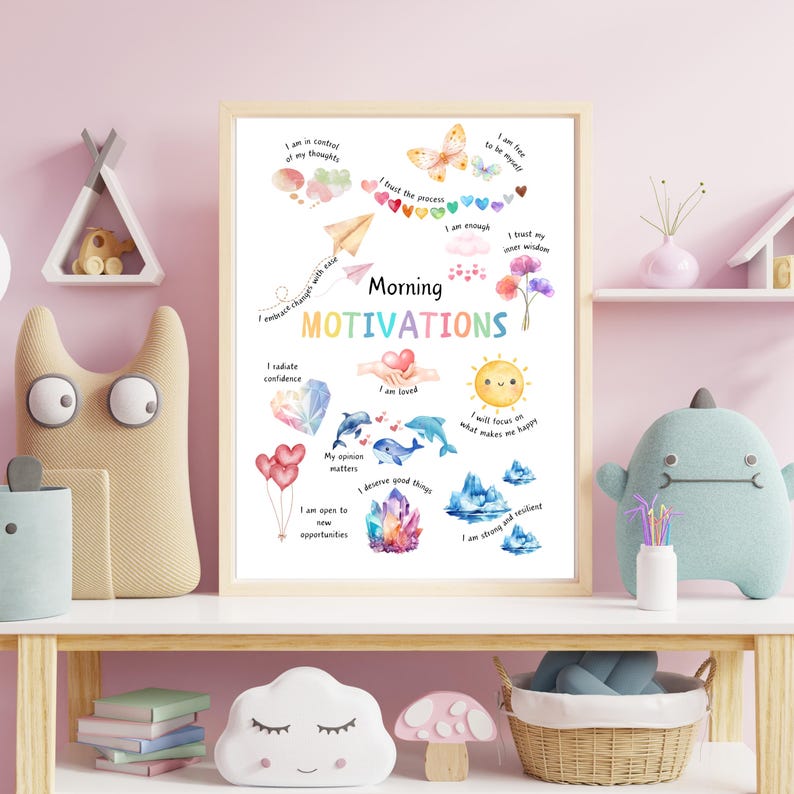 Daily Morning Motivation Poster, Affirmations Therapy Office Decor ...