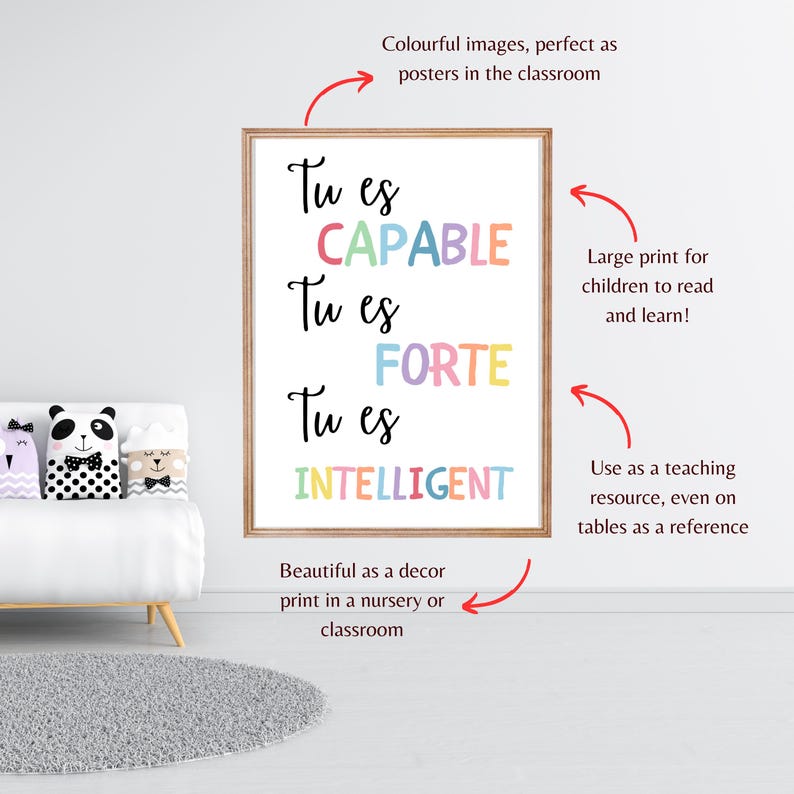 Positive Affirmations French Classroom Poster, Growth Mindset, Therapy ...