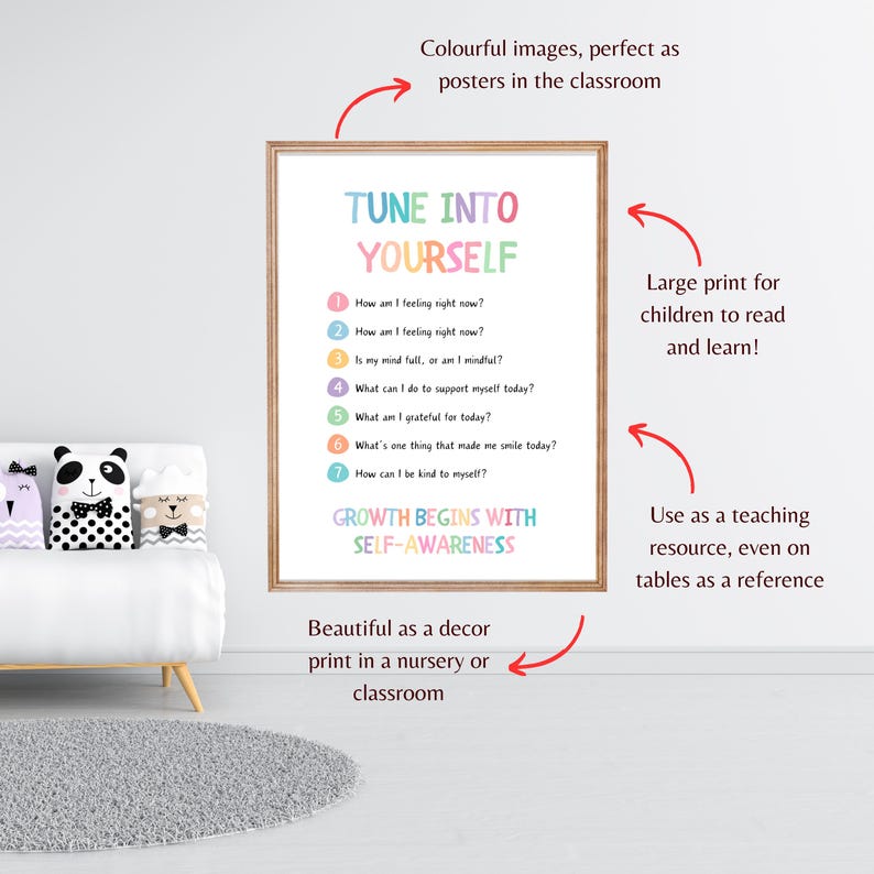 Tune Into Yourself Poster, School Counselor Print, Mindfulness Self ...
