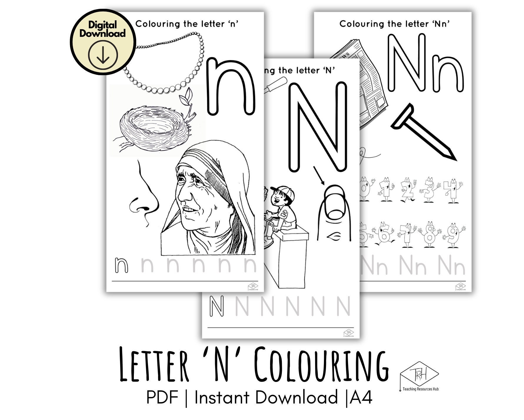 Letter N Coloring Pages Preschool