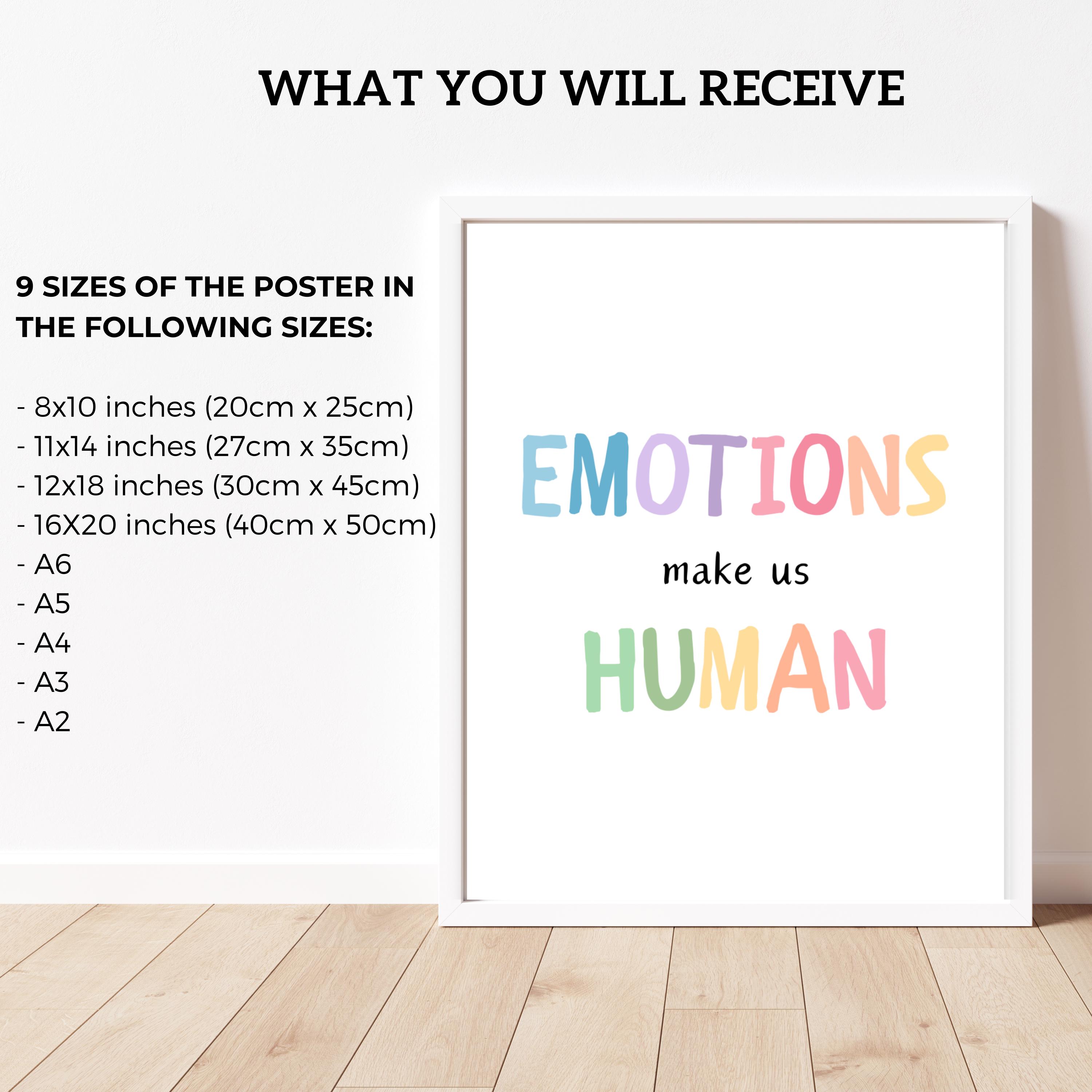 Emotions Make Us Human Poster, Daily Affirmation, Growth Mindset ...