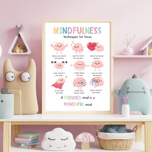 Mindfulness Techniques Poster, Positive Affirmation, Therapy Counselor ...