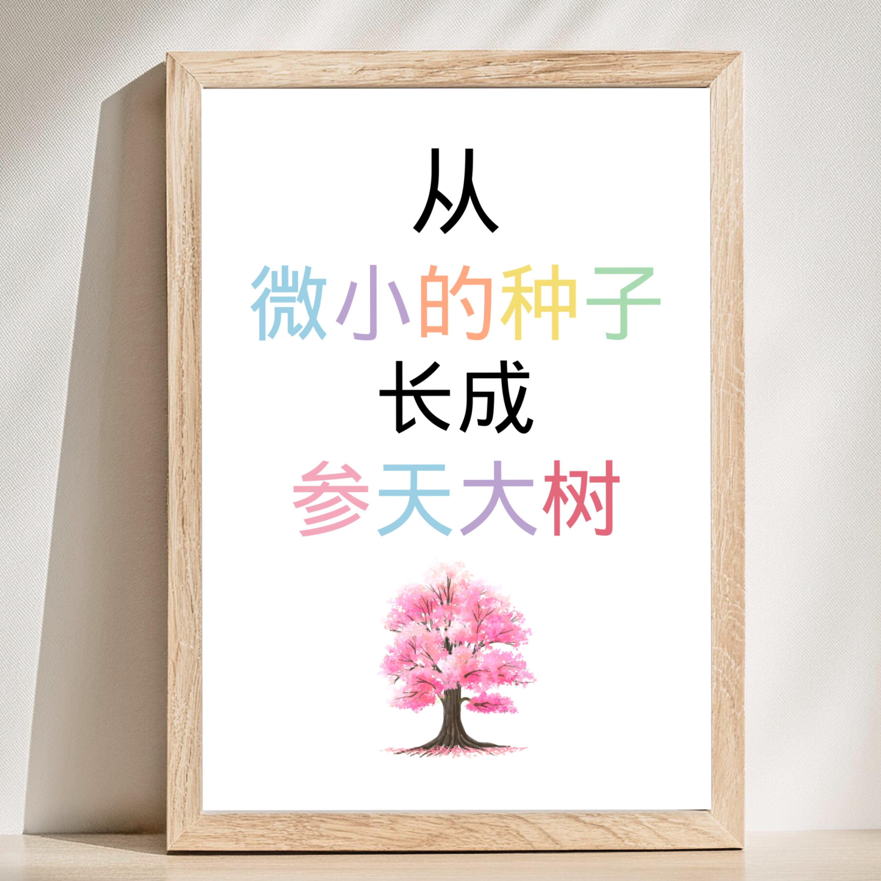 Chinese Tiny Seeds Grow Mighty Trees Spring Poster, Growth Mindset ...