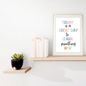 Today is A Great Day to Learn Something New Poster, Growth Mindset ...