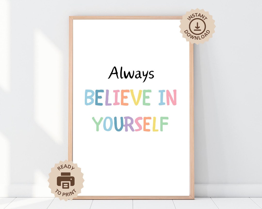 Always Believe in Yourself, Positive Affirmation, Therapy Counselor ...