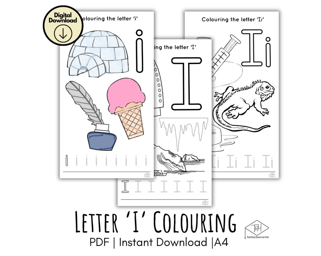 Phonics Alphabet Letter I Colouring Printable Coloring Pages - Etsy