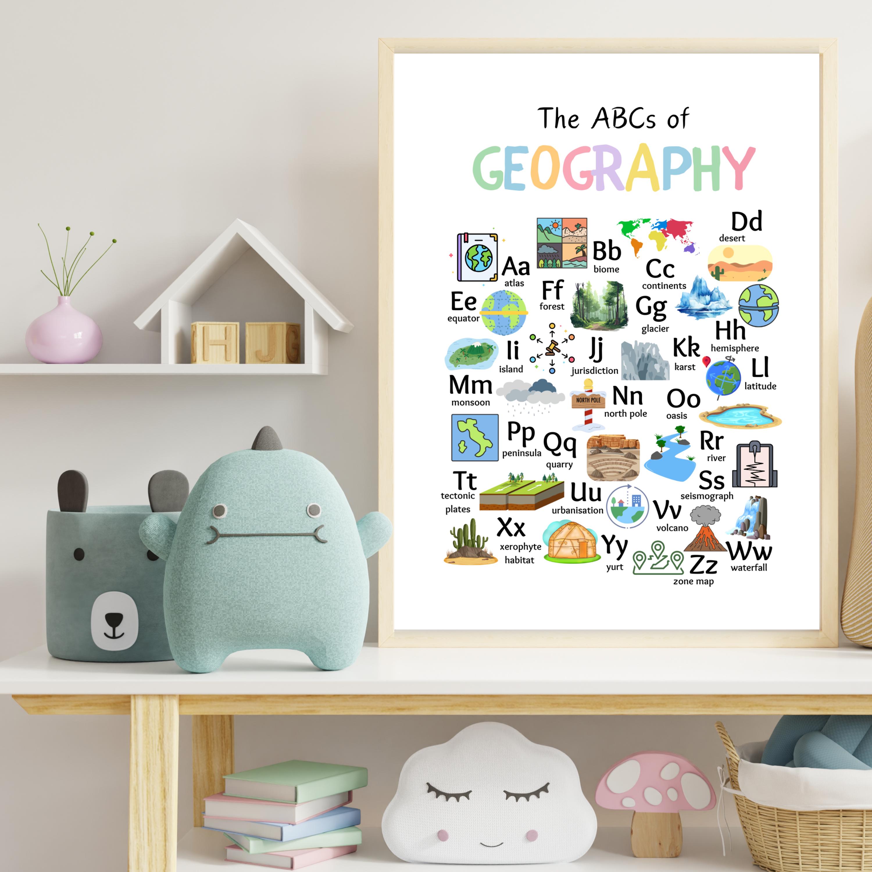 Set of 16 Abcs of School Subjects Posters, English Maths Science ...