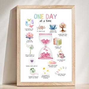 One Day at a Time Poster, Therapy Office Counselor Decor, Growth ...