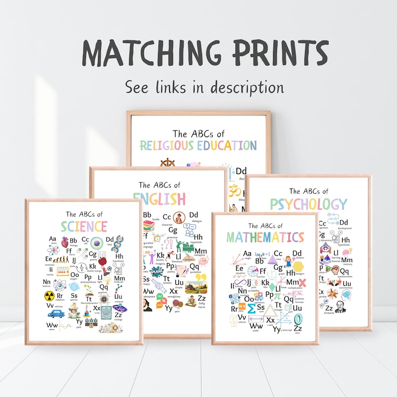 The Abcs of Physics Poster, Physics Teacher Wall Art Print, Science ...