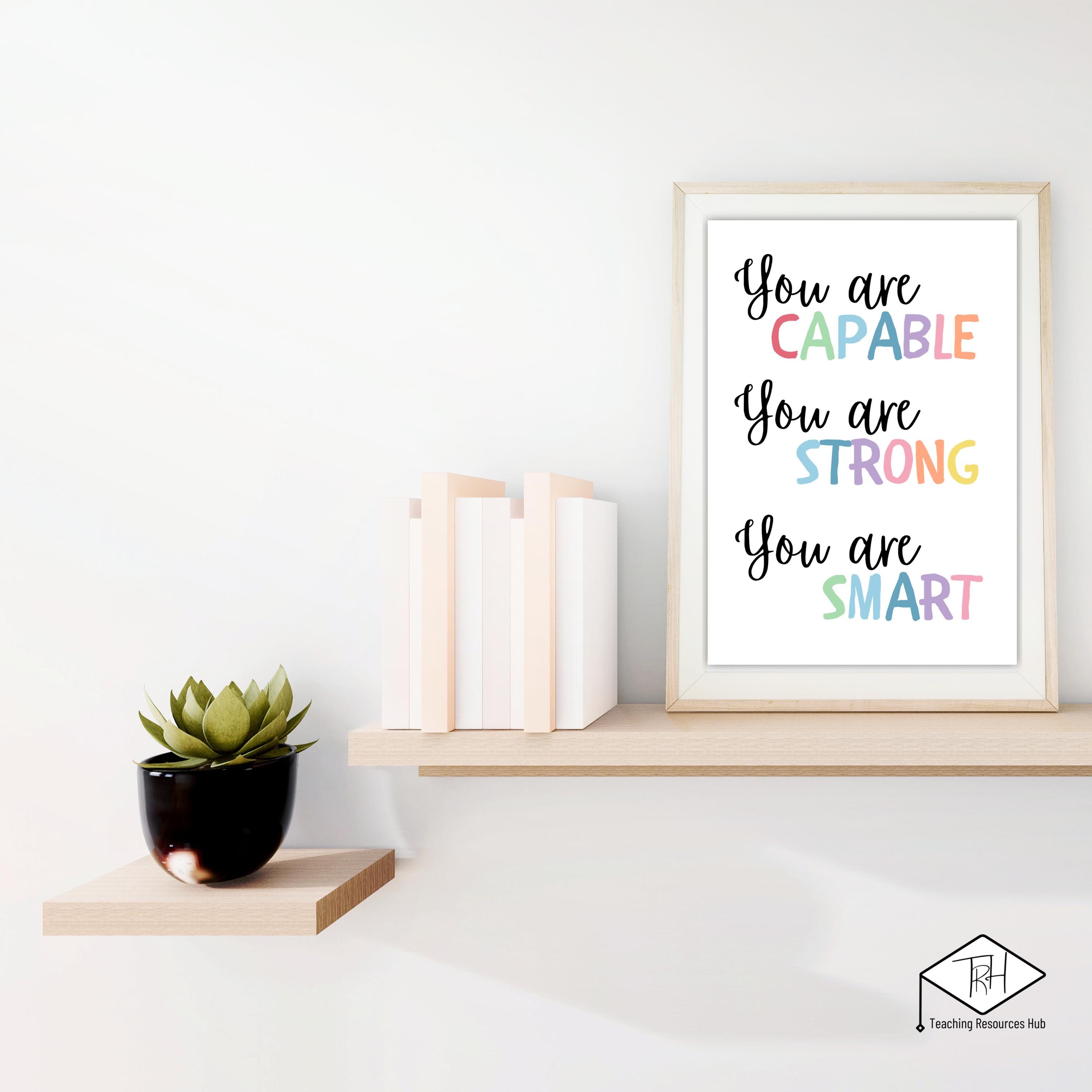 Positive Affirmations Classroom Poster, Growth Mindset, Therapy Office ...