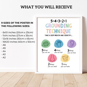 Grounding Technique Poster, Therapy Office Counselor Decor, Growth ...