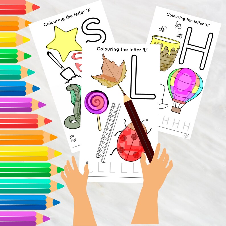 Phonics Consonant Letters Colouring Printable Coloring Pages, A4 ...