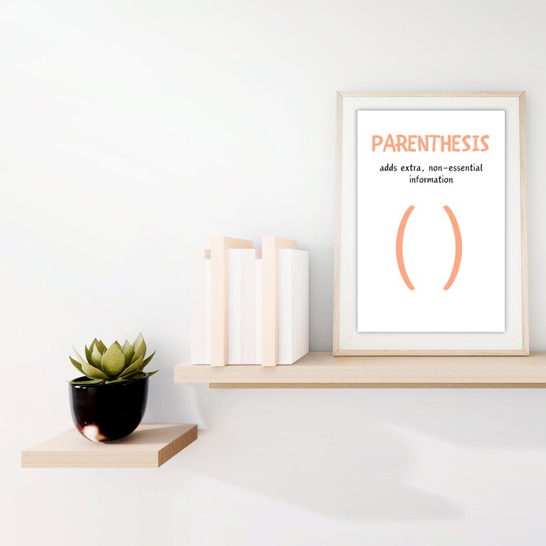 Parenthesis Punctuation Poster, English Classroom Decor, Educational ...