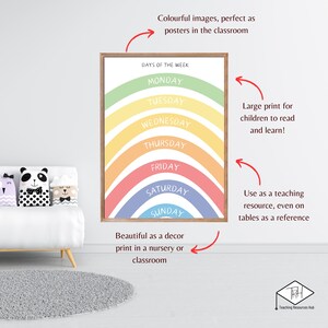 Days of the Week Poster, Printable Educational Playroom Posters ...
