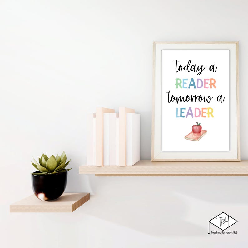 Today a Reader Tomorrow a Leader Poster, Growth Mindset, Therapy Office ...