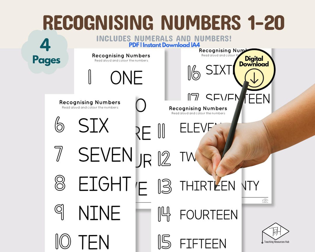 Numbers and Words Worksheets 26 PAGES: Literacy and Numeracy Fun ...