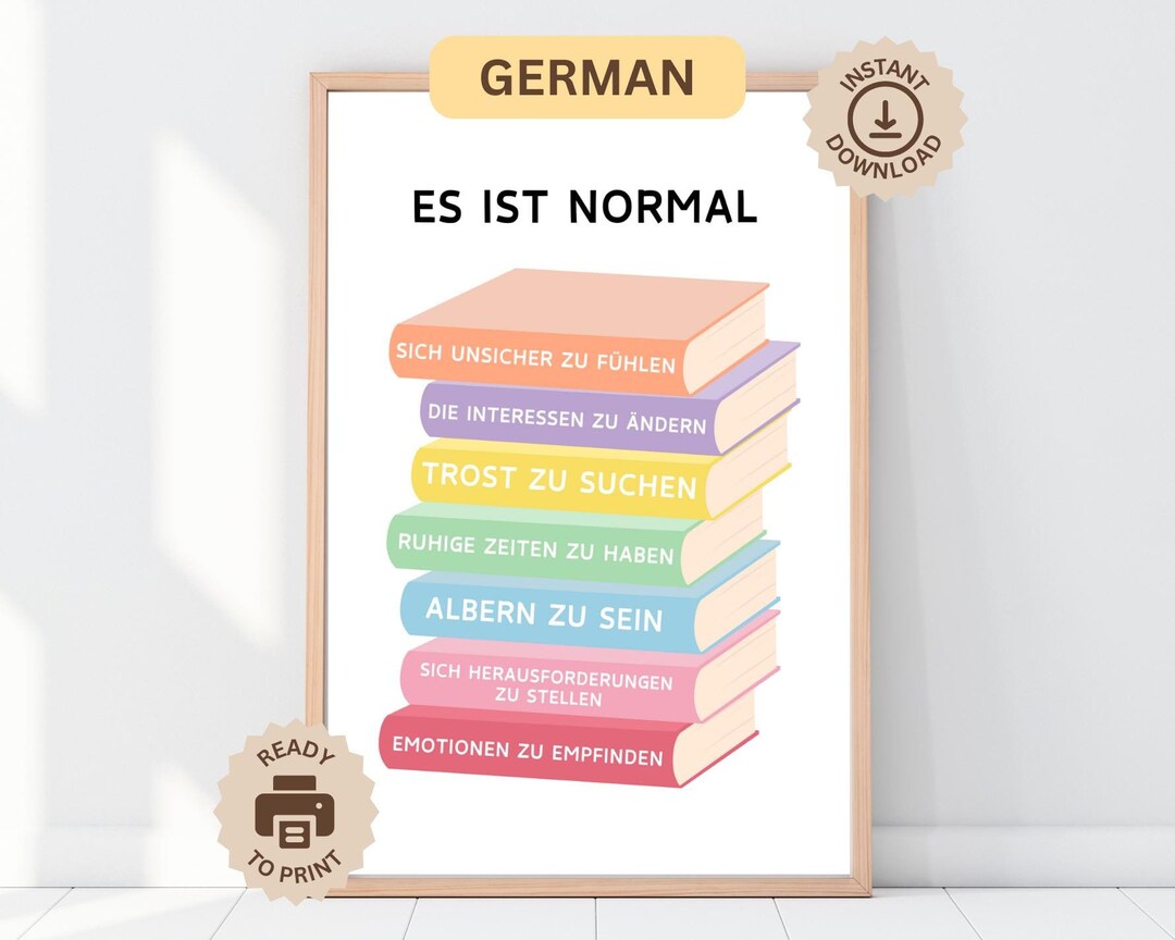 It is Normal to German Poster, Printable Montessori Educational ...