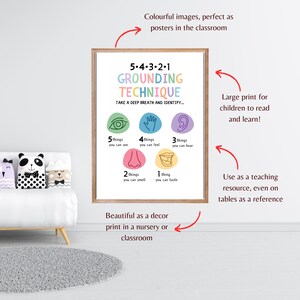 Grounding Technique Poster, Therapy Office Counselor Decor, Growth ...