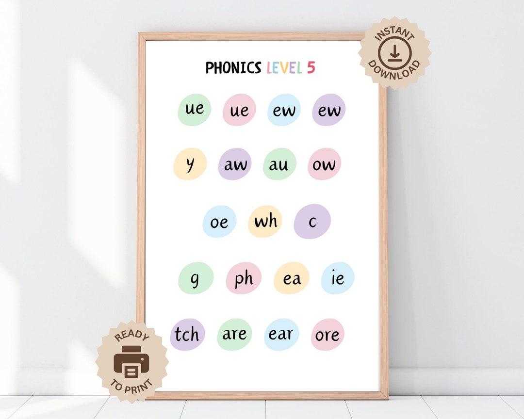Phonics Level 5 Sounds Poster - Printable Classroom Poster, Homeschool ...
