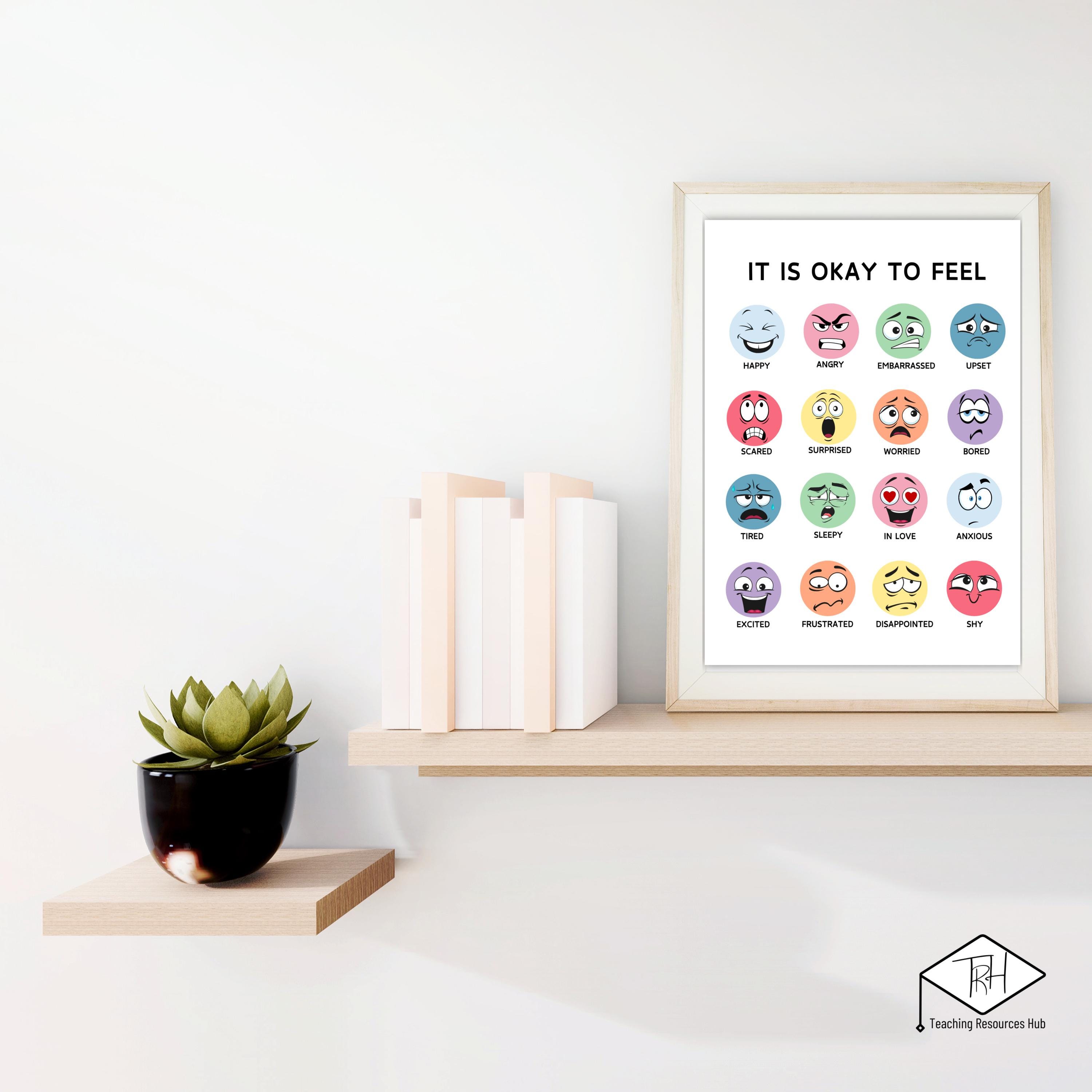 It's Okay to Feel, Boho Montessori Classroom Poster, Feelings Chart, My ...