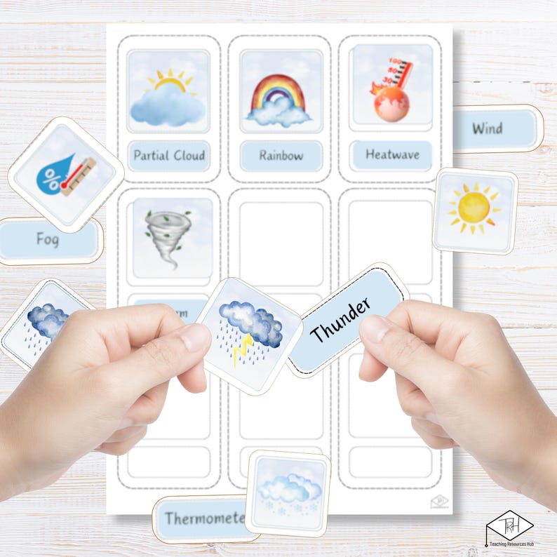 The Weather Toddler Flashcards Learning Pack - Montessori Materials ...