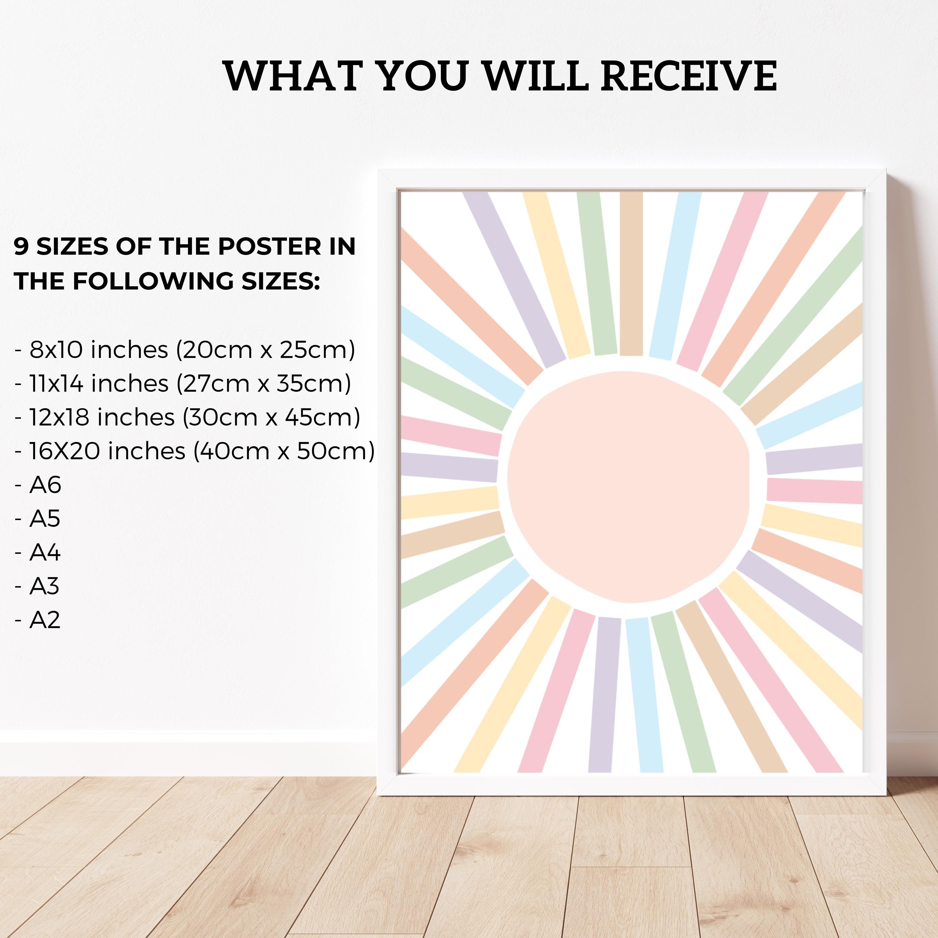 Sun Poster, Printable Playroom Posters, Boho Montessori Classroom Decor ...