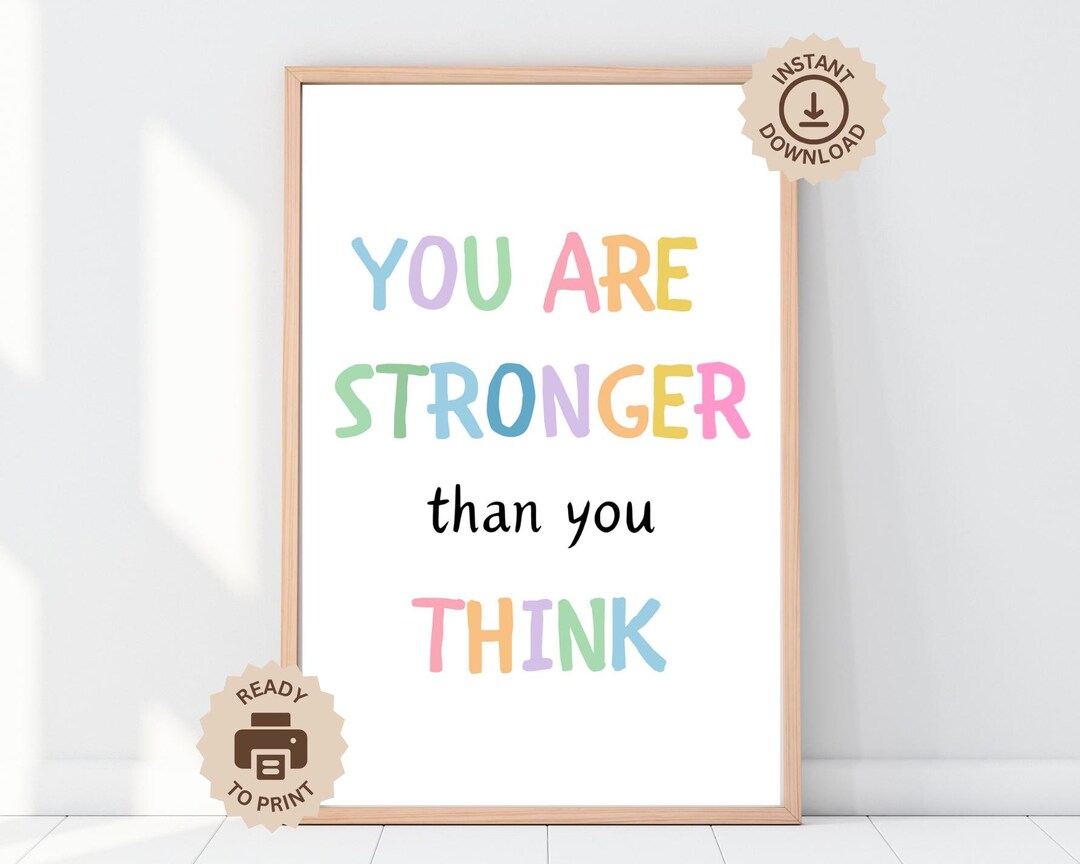 You Are Stronger Than You Think Poster, Therapy Office Counselor Decor ...