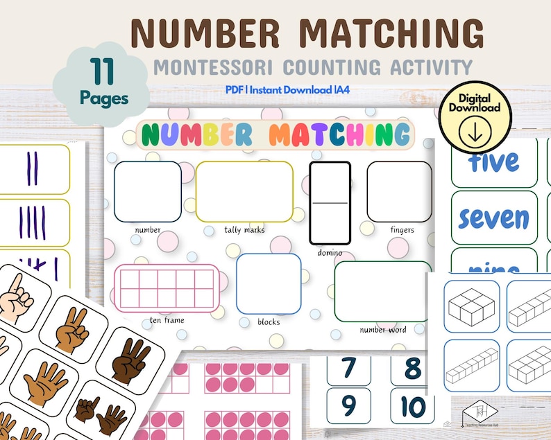Montessori Counting Activity for Toddlers, Practice 1 to 10 Number ...