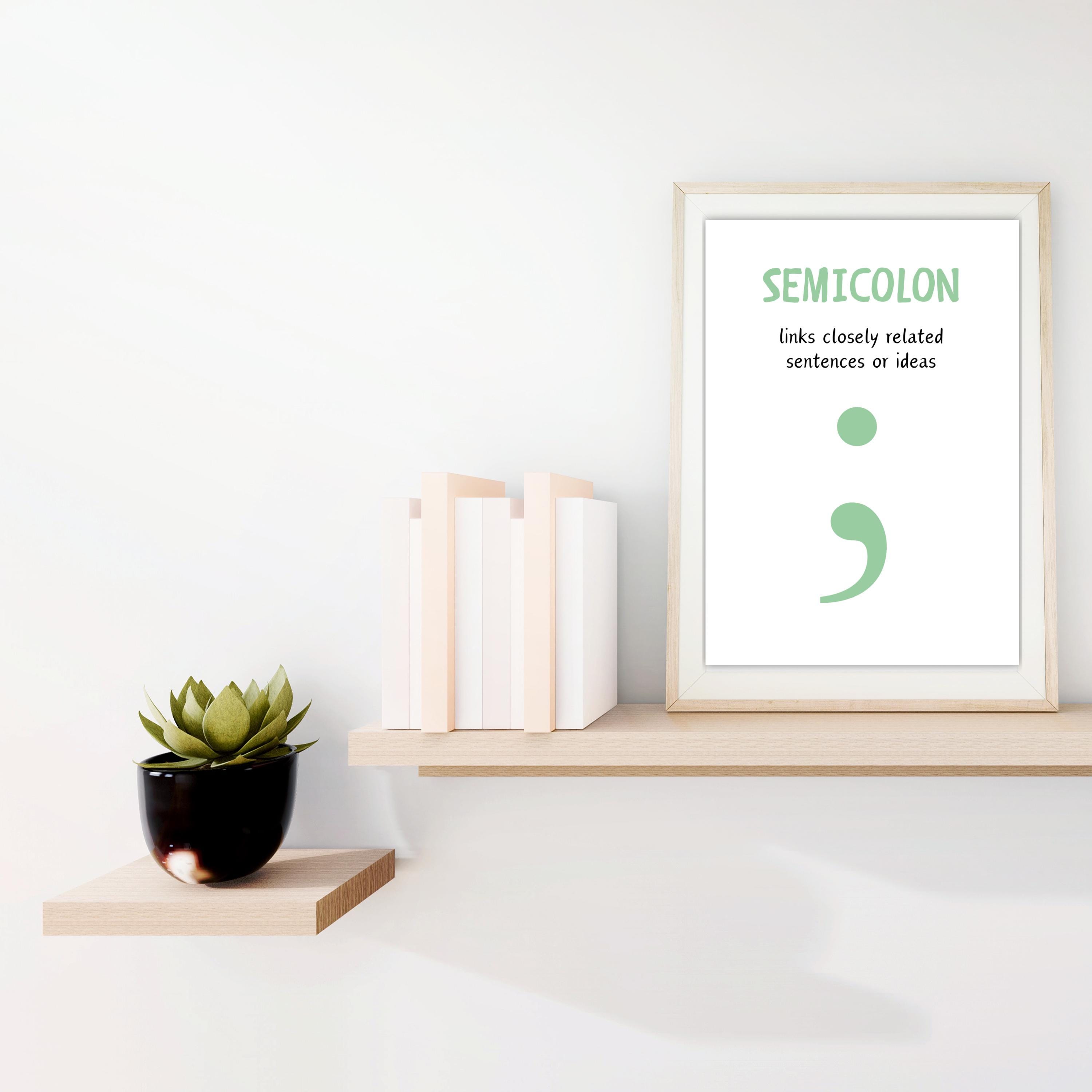 Semi Colon Punctuation Poster, English Classroom Decor, Educational ...