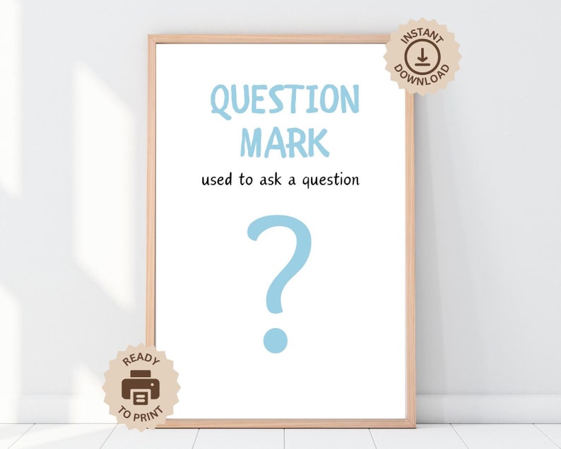 Question Mark Punctuation Poster, English Classroom Decor, Educational ...