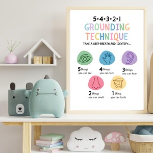 Grounding Technique Poster, Therapy Office Counselor Decor, Growth ...