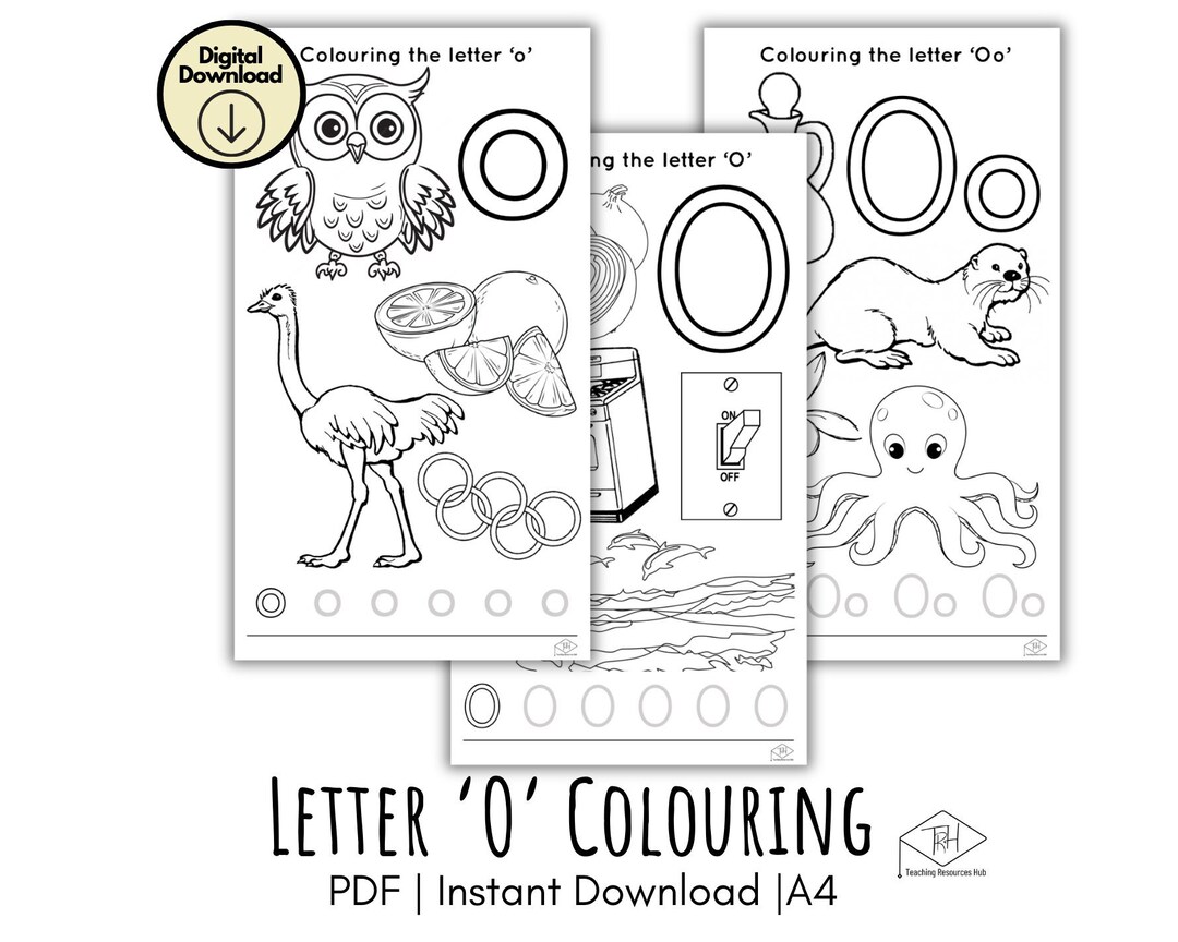 Phonics Alphabet Letter O Colouring Printable Coloring Pages - Etsy