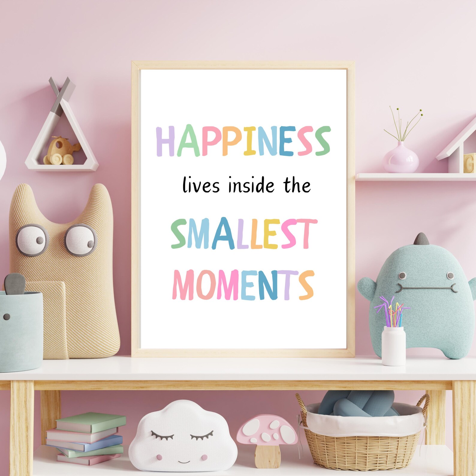Happiness in Small Moments, Mental Health Poster, Daily Affirmation ...