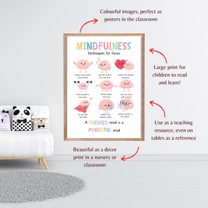 Mindfulness Techniques Poster, Positive Affirmation, Therapy Counselor ...