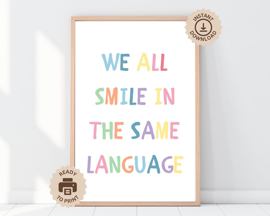 We All Smile in the Same Language Poster, Printable Educational ...